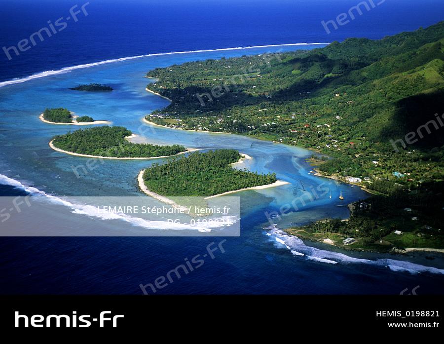 Hemis : Pacifique sud archipel cook ile rarotonga vue aerienne