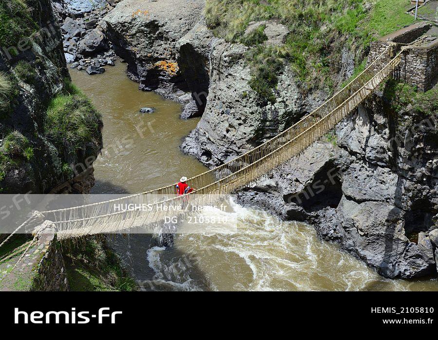 Hemis : Perou province cuzco qewaschaka keshwa chaca pont corde inca ...