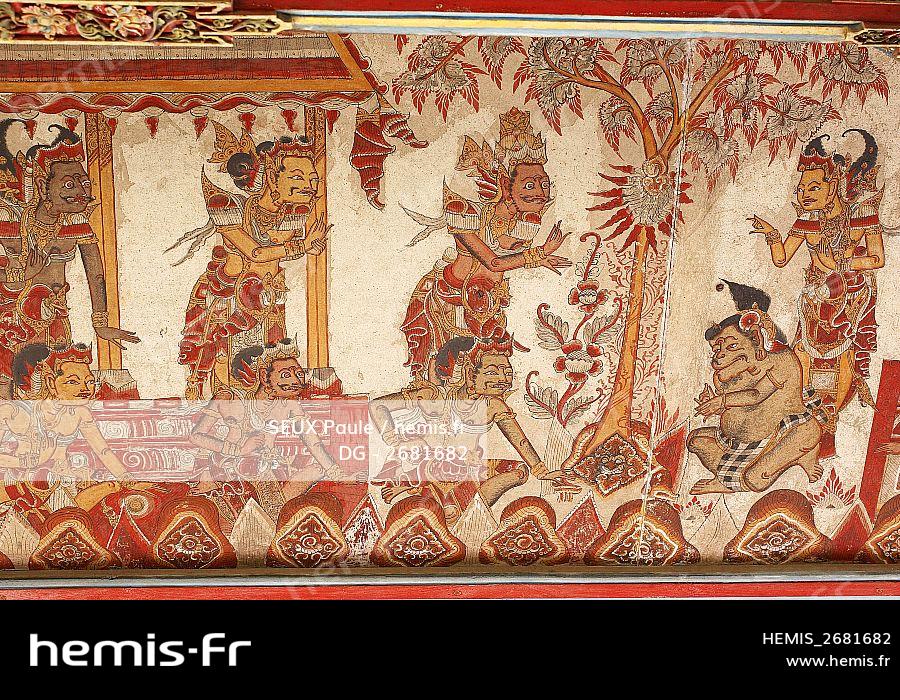 Hemis : Indonesie bali peintures style wayang kamasan pavillon flottant ...