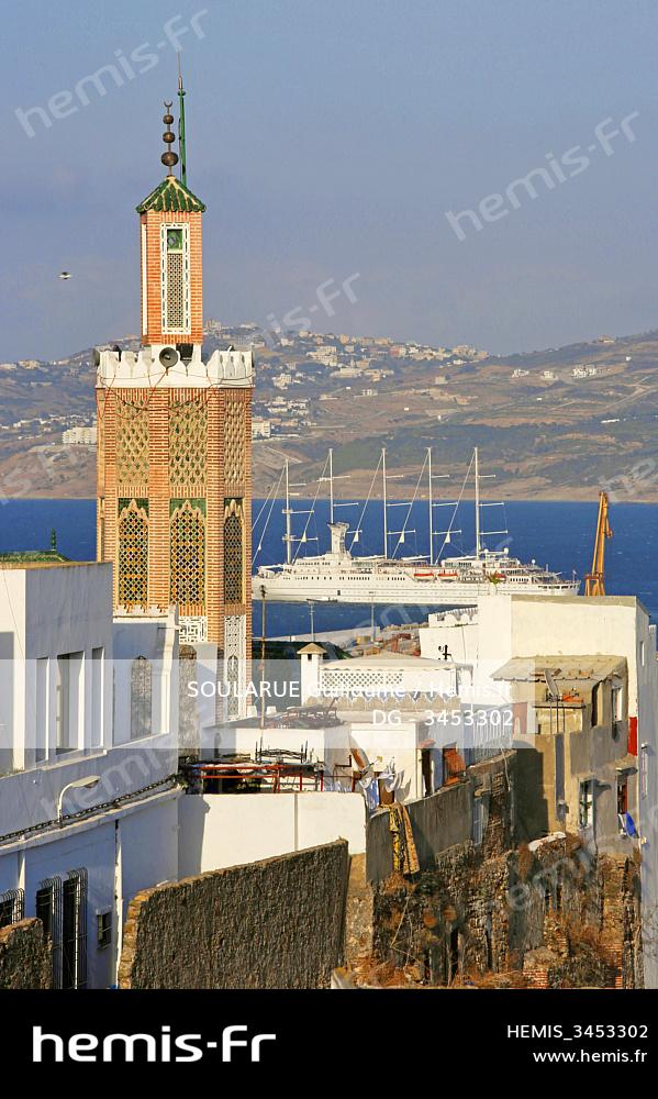 Hemis : Maroc region tanger tetouan tanger minaret mosquee emergeant ...
