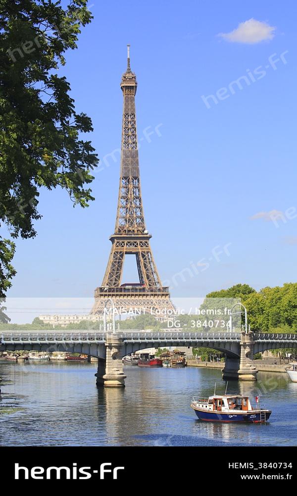 Hemis : France paris unesco vue bateau seine privee pont rouelle tour ...