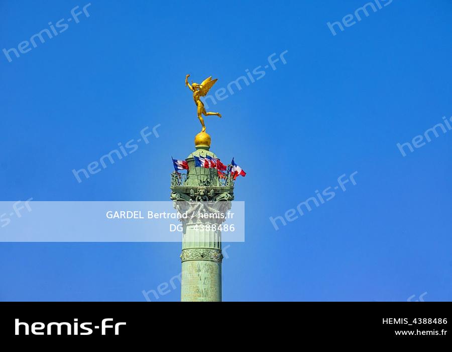 Hemis : France paris place bastille colonne juillet genie liberte ...